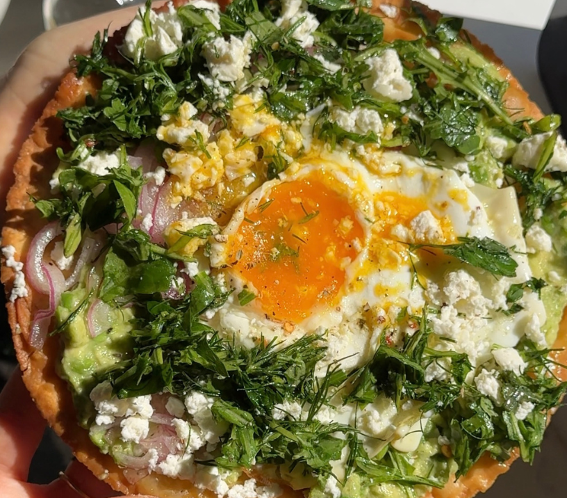 Simple Spring Greek Tostada – Fancy Peasant